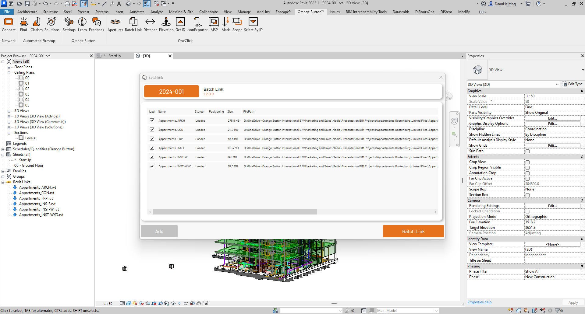 OneClick BatchLink - Orange Button